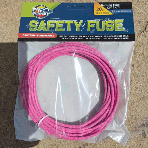 Safety Fuse 3mm – 12–15 sec/ft, 20ft Rolls (Bulk)
