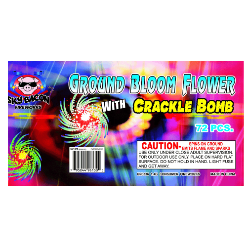Ground Bloom Flower w/ Crackle Bomb –Colorful Ground Spinner