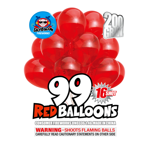 99 Red Balloons – Silver & Red Glittering Stars