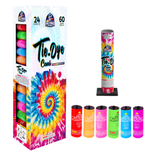 Tie-Dye Cans (5-Inch) - Vibrant Color-Changing Shells